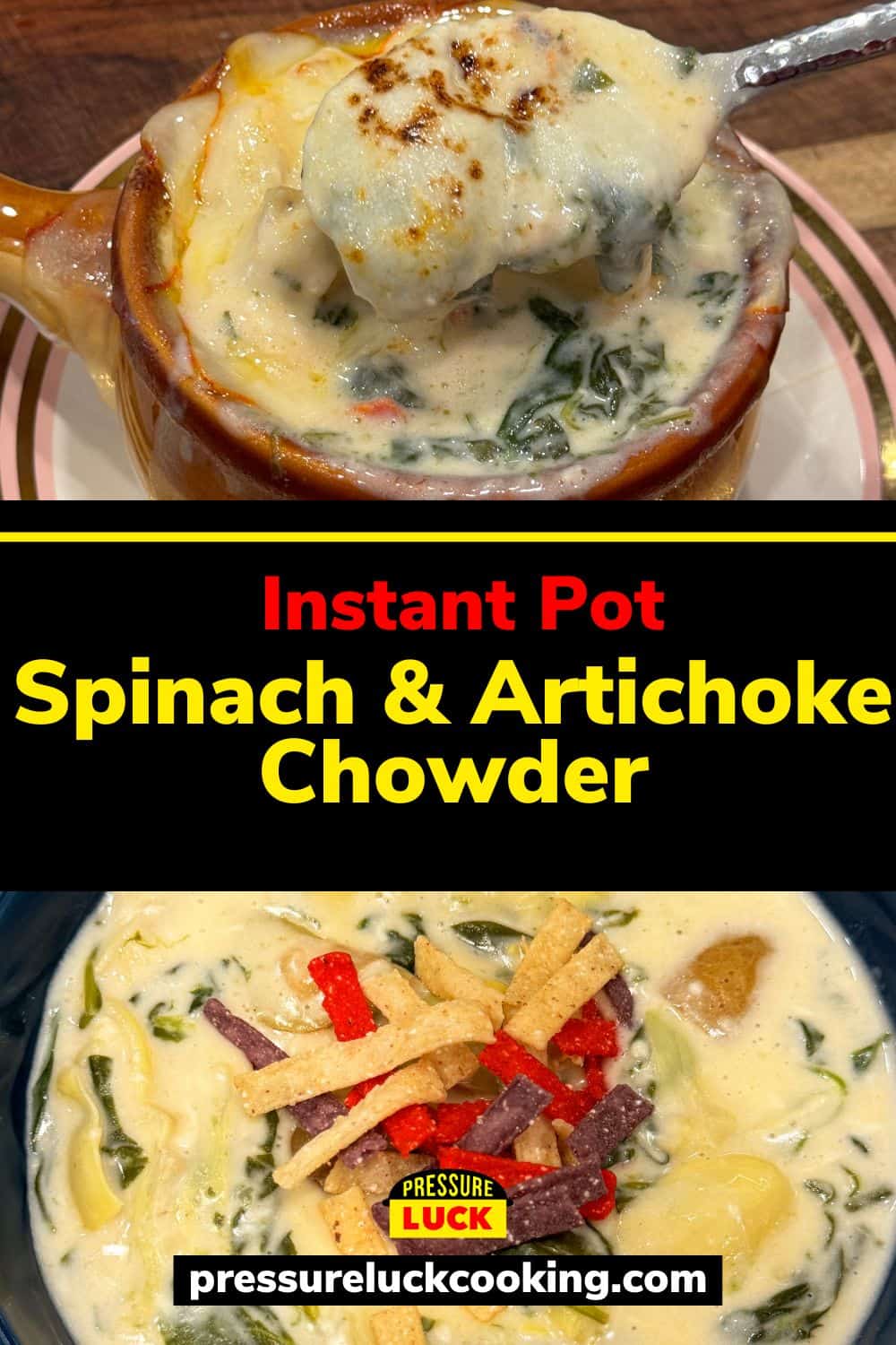 Instant Pot Spinach & Artichoke Chowder - Pressure Luck Cooking